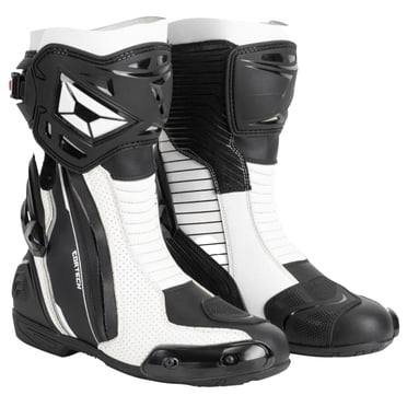 Tourmaster Highlander ADV Mens Leather Motorcycle Boots Black/Gray 10 ...