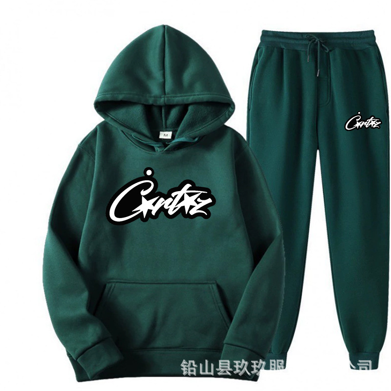 Corteiz Alcatraz Printed Sweater Sweatpants Set Men's Loose Sweater ...