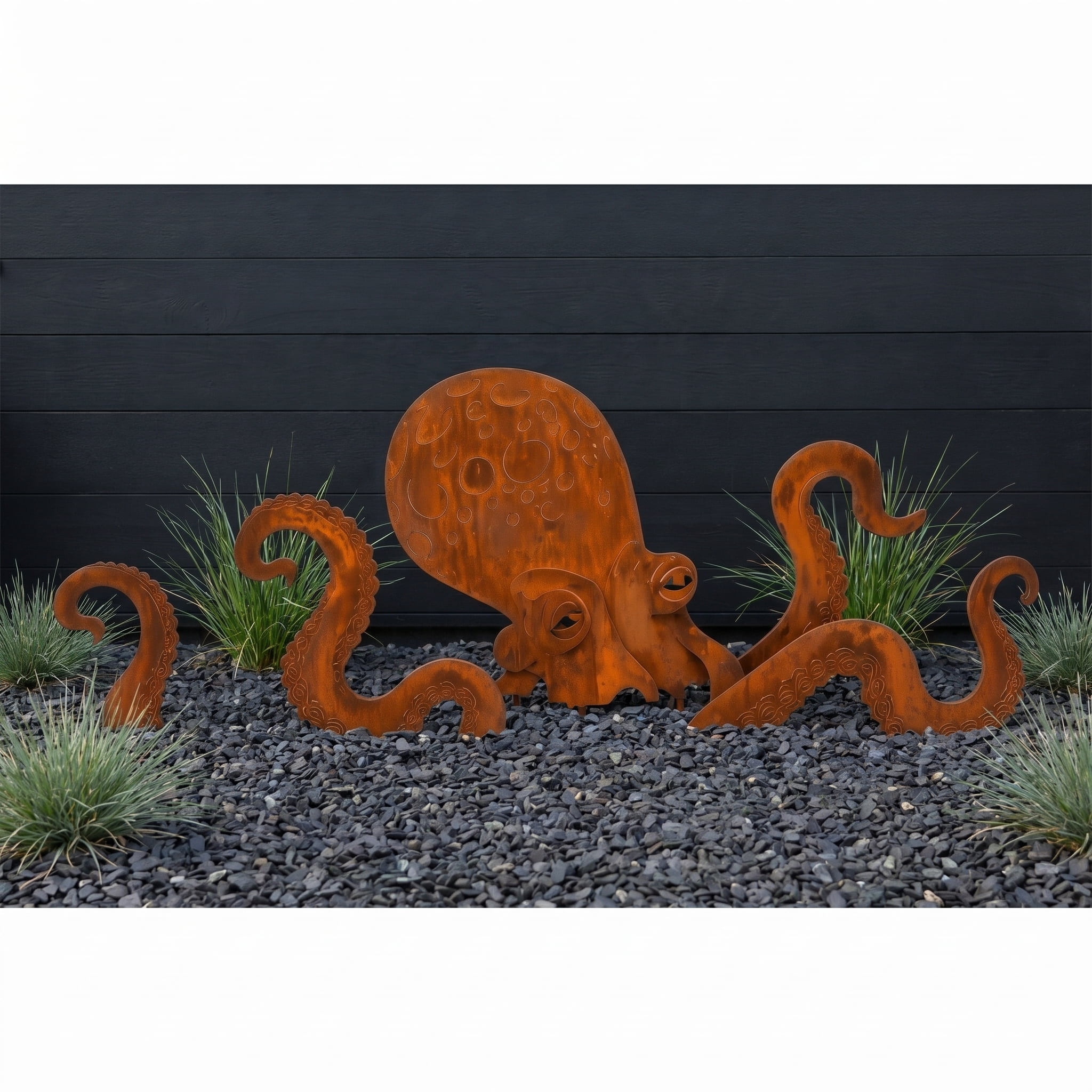 Corten Steel Rust Octopus Yard Sculpture Rusted Corten Steel Octopus ...