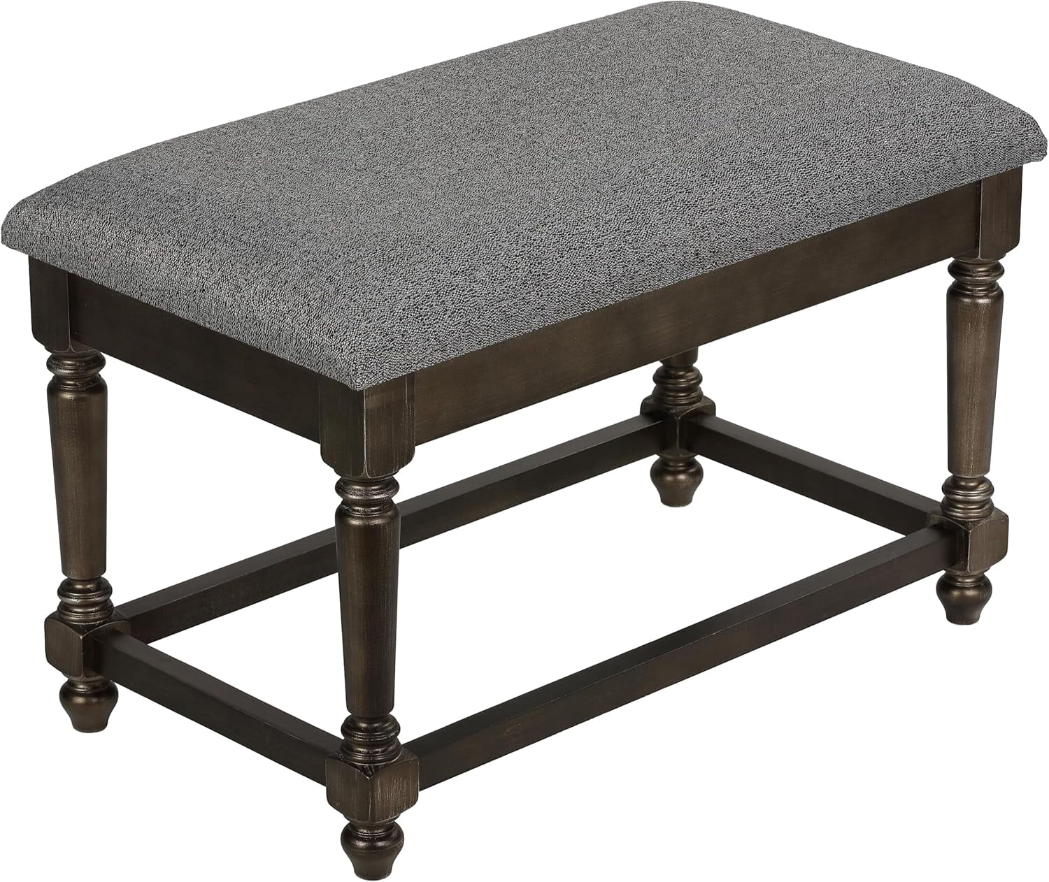 Cortesi Home Enza Bench in Bronze Brown Color with Grey Fabric Cush ...