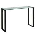 Cortesi Home Gega Contemporary Glass Console Table in Matte Black ...
