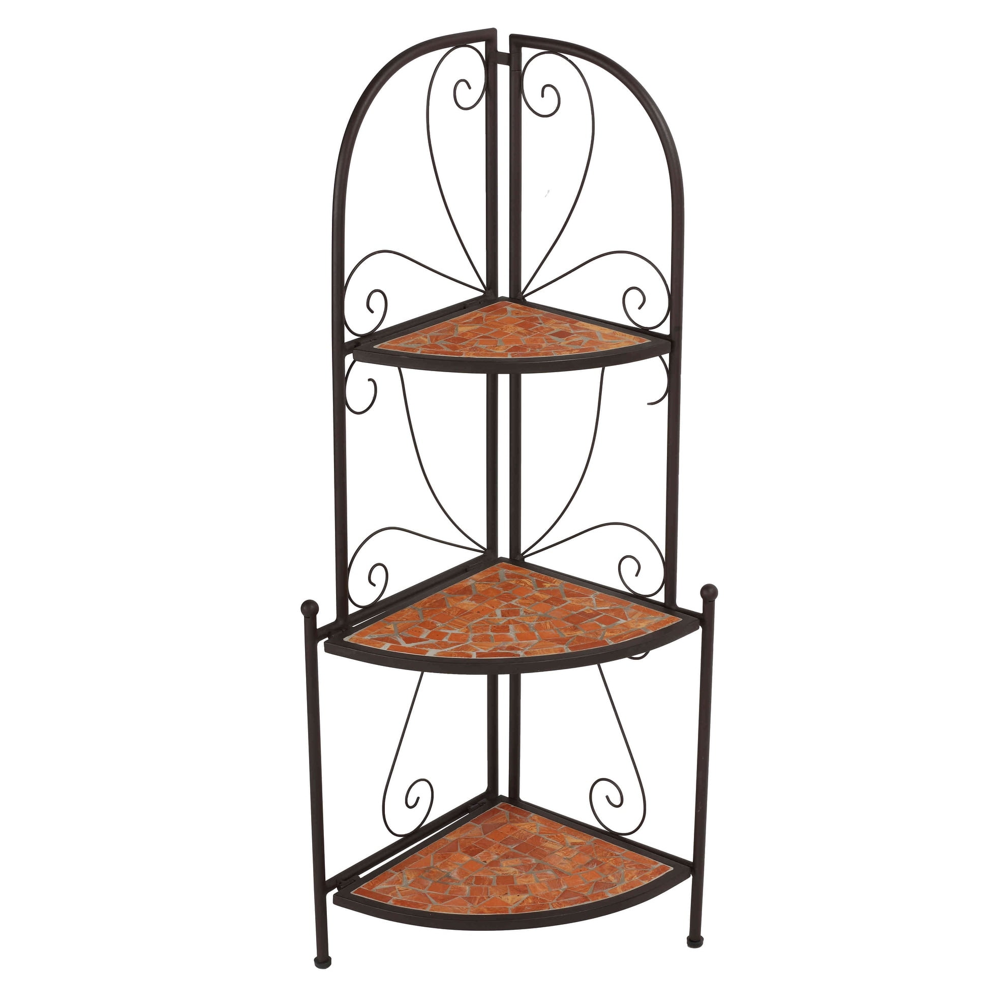 Cortesi Home Zook Mosaic Corner Shelf, Brown - Walmart.com