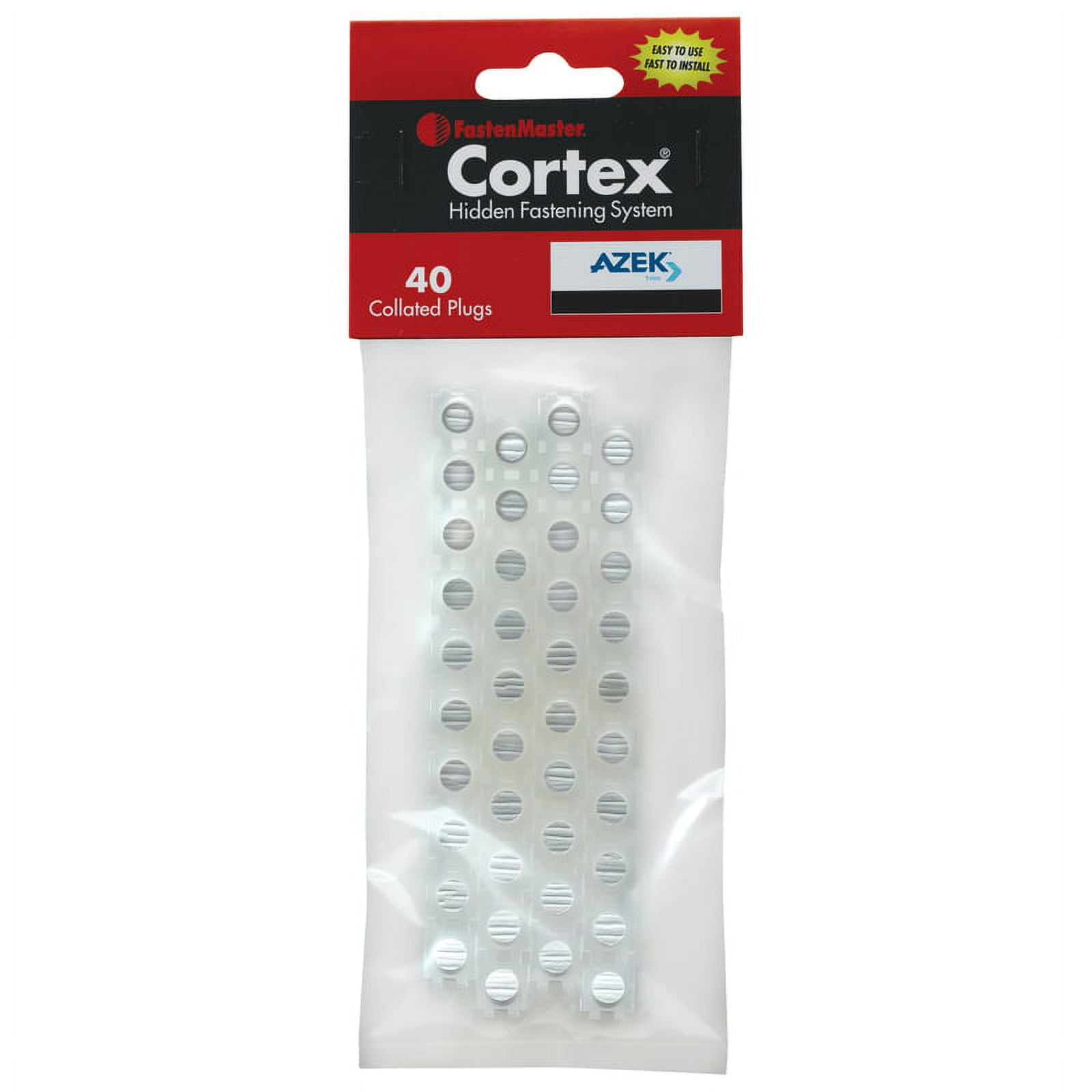 FastenMaster Cortex Azek White Plugs, 40 pk on Collated Strip for ...