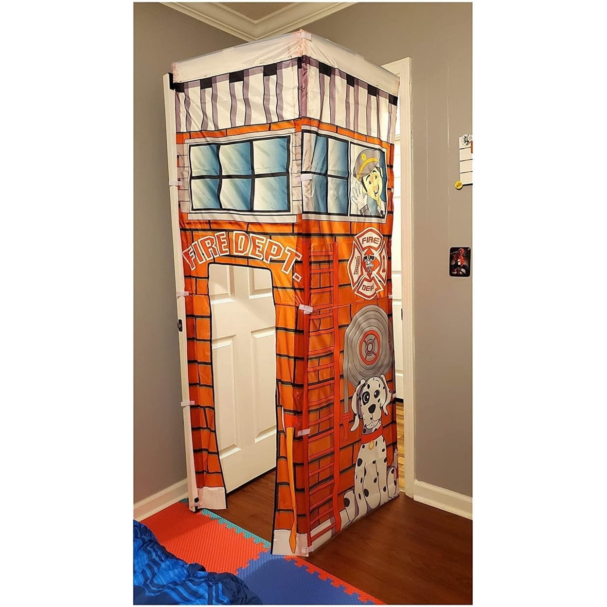Cortex Toys Firefighter Fire Station Doorway Fort Play Tent for Kids ...