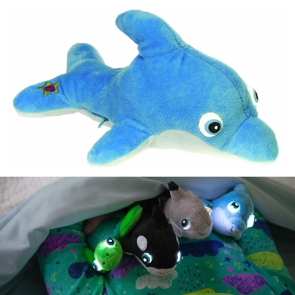Cortex Toys NightBuddies Baby Dolphin Plush Toy, Light-Up Glowing Eyes ...