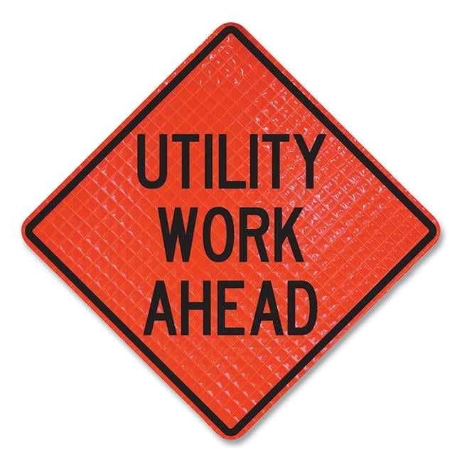 Cortina 831-07-800-4046-L 48 in. Quadra Flex Roll-Up Utility Work Ahead ...