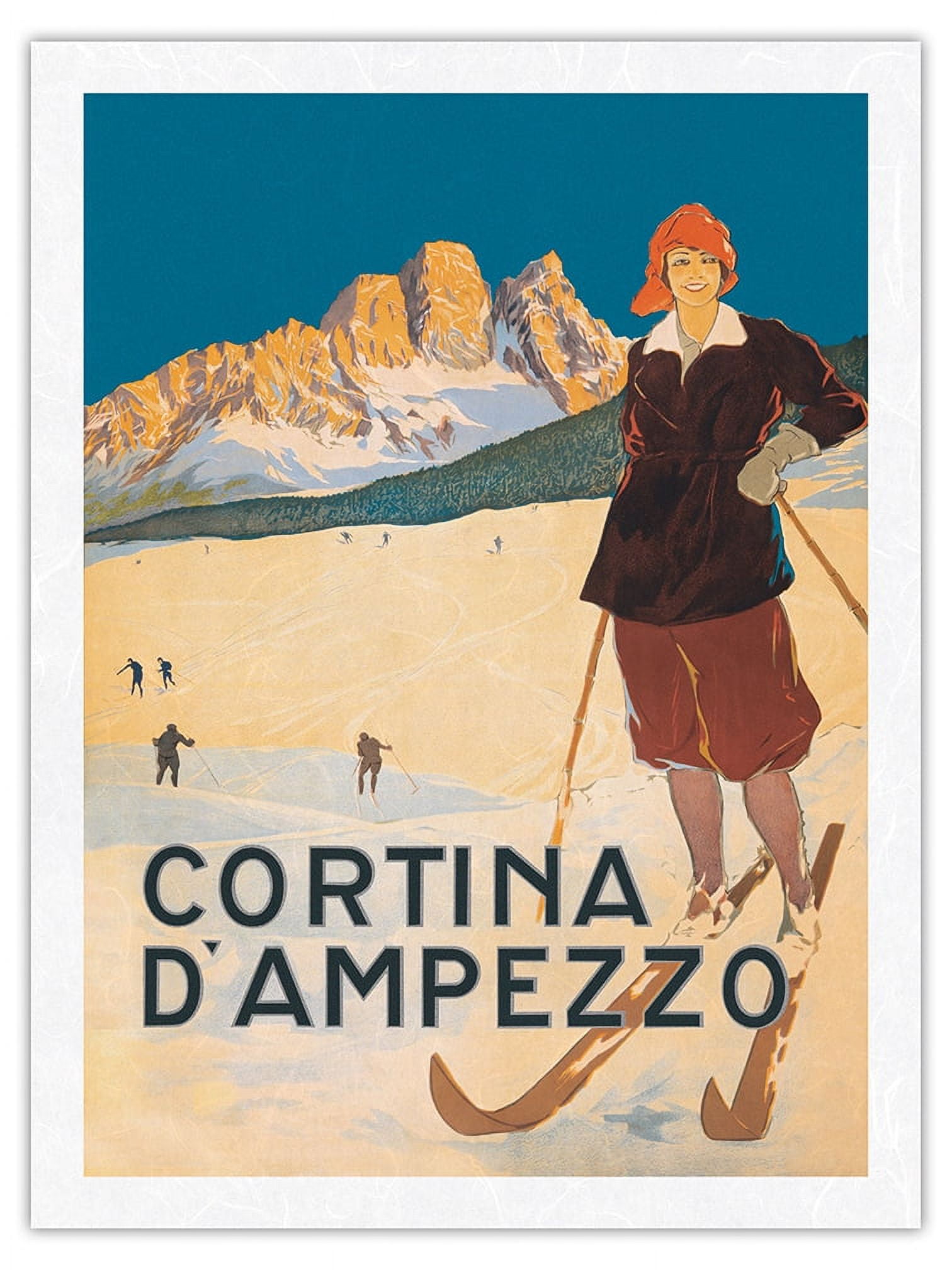 Cortina D'ampezzo Ski Resort - Italian Alps - Vintage Travel Poster c ...