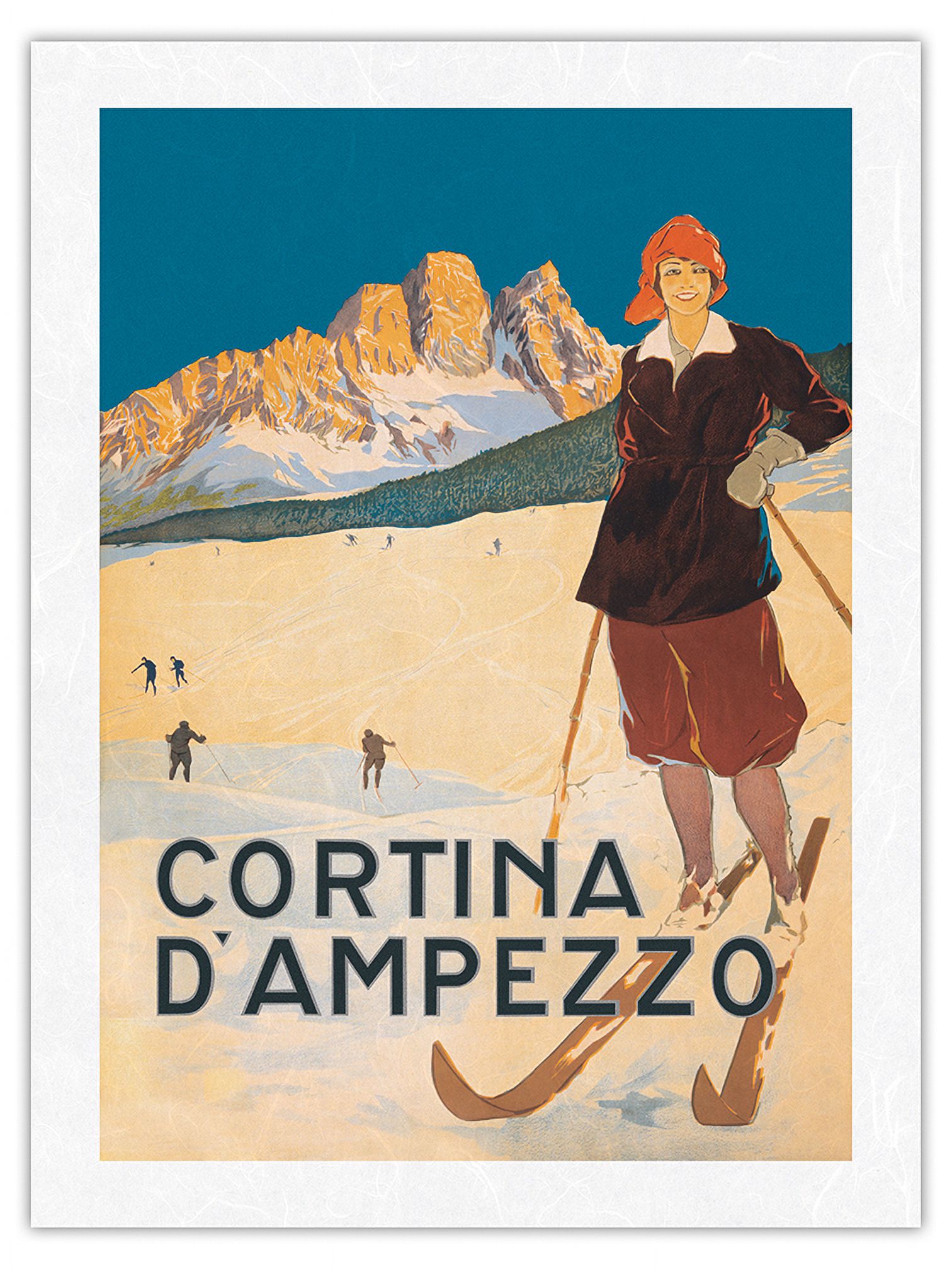 Cortina D'ampezzo Ski Resort - Italian Alps - Vintage Travel Poster c ...