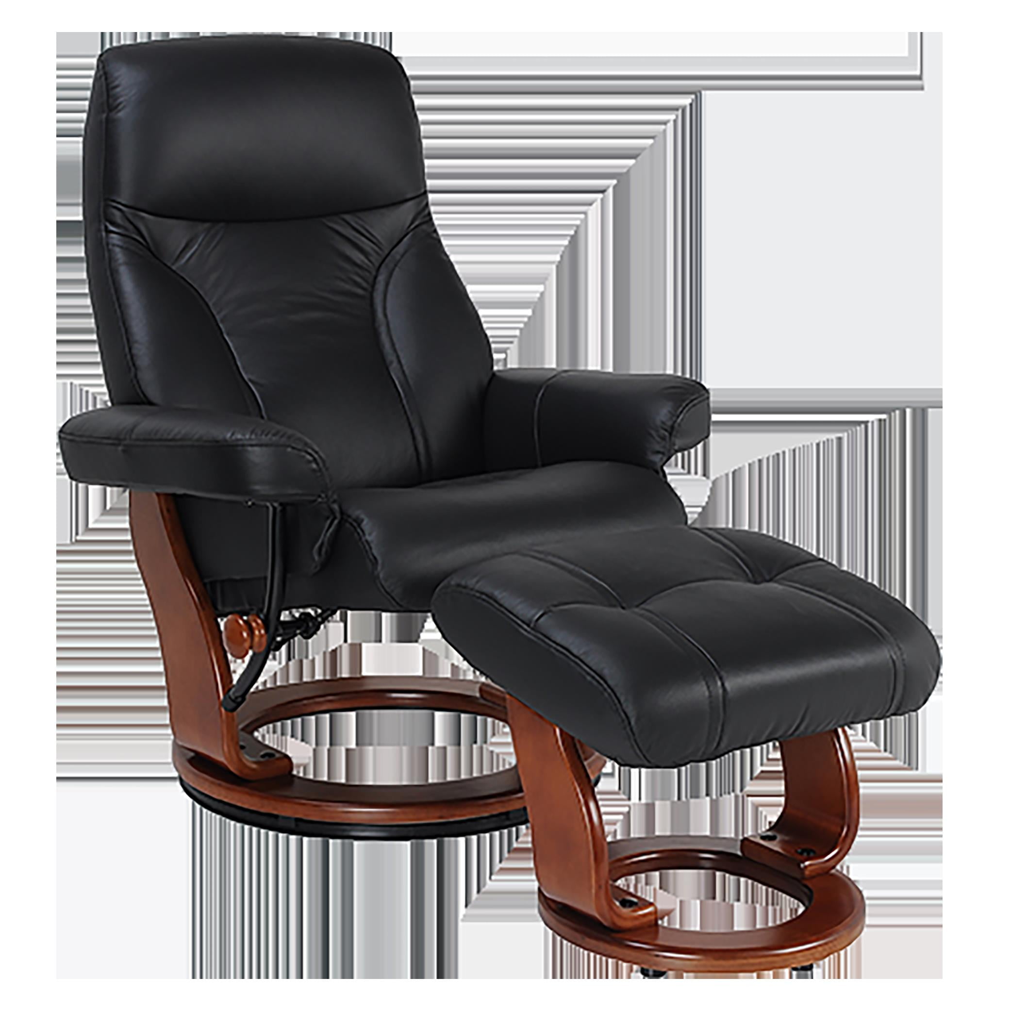 Cortina Leather Swivel Recliner with Matching Ottoman - Walmart.com