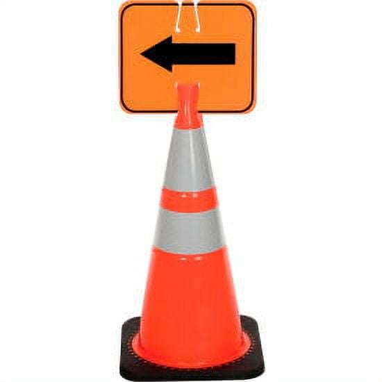 Orange Arrow Cortina Safety Reversible Arrow Cone Sign – Black On ...