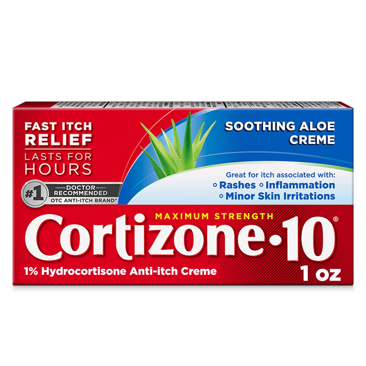 Cortizone 10 Soothing Aloe Creme 1 ounce Tube Flexible Packaging ...