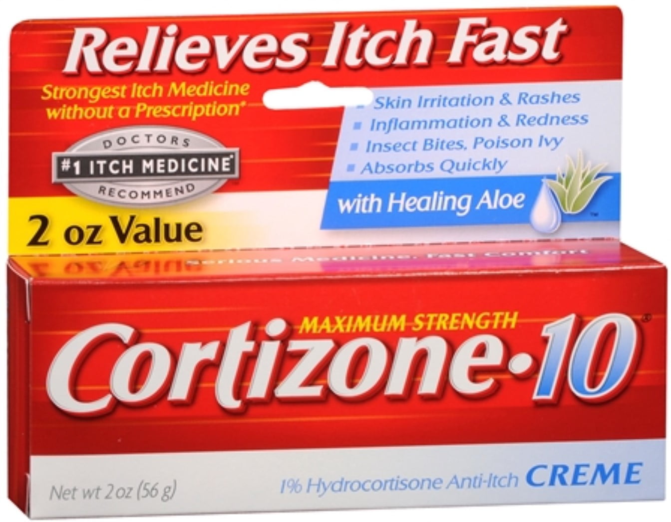 Cortizone-10 Max Strength Relief Cream with Aloe, 2 oz - Walmart.com