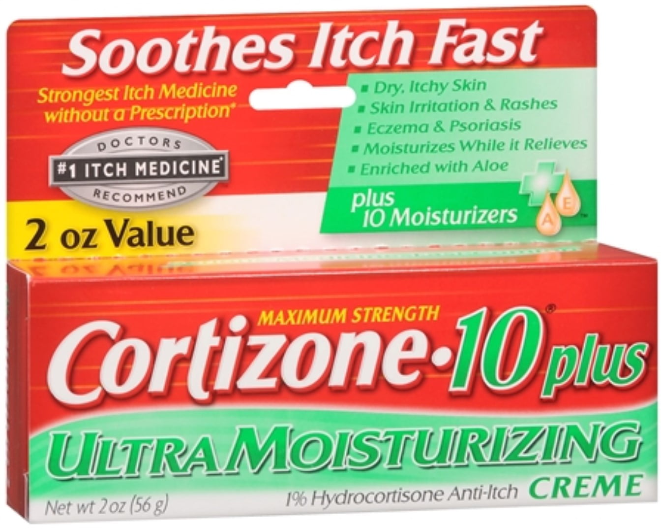 Cortizone 10 Plus Anti-Itch Cream with Aloe and Vitamins, Ultra ...