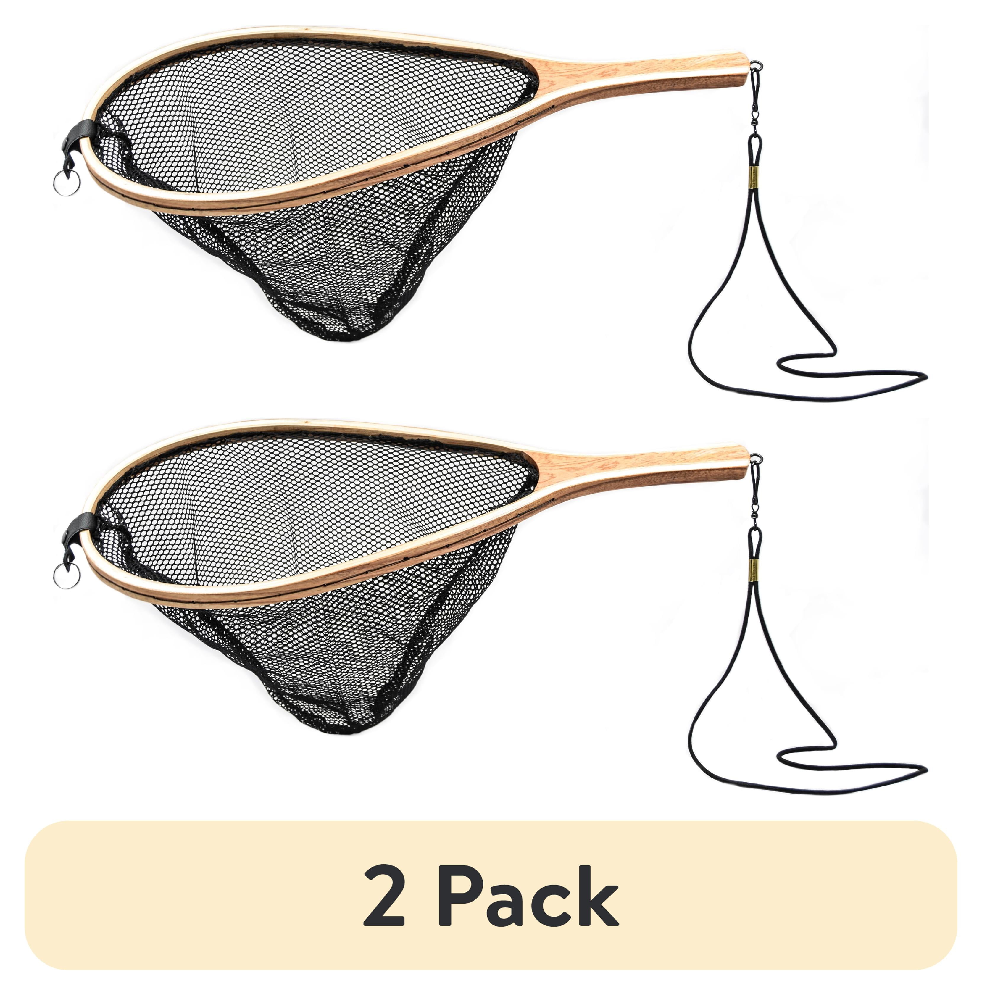 (2 pack) Cortland Fairplay Teardrop Wooden Fishing Net, Black, 664043 ...