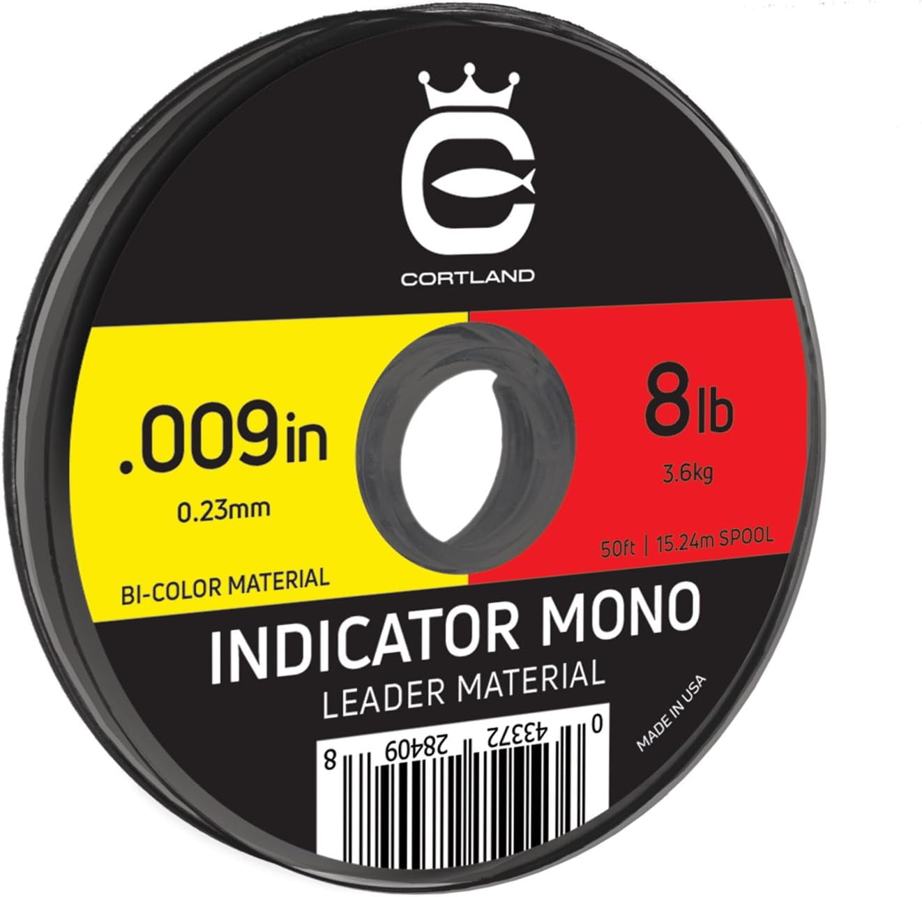 Cortland Indicator Mono Leader Material, .013, 12.4 Lb, Bi Color ...