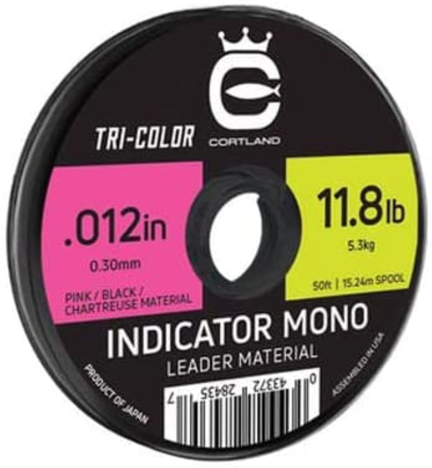 Cortland Indicator Mono Leader Material .014" 13.9lb 50ft/15.24m Spool ...