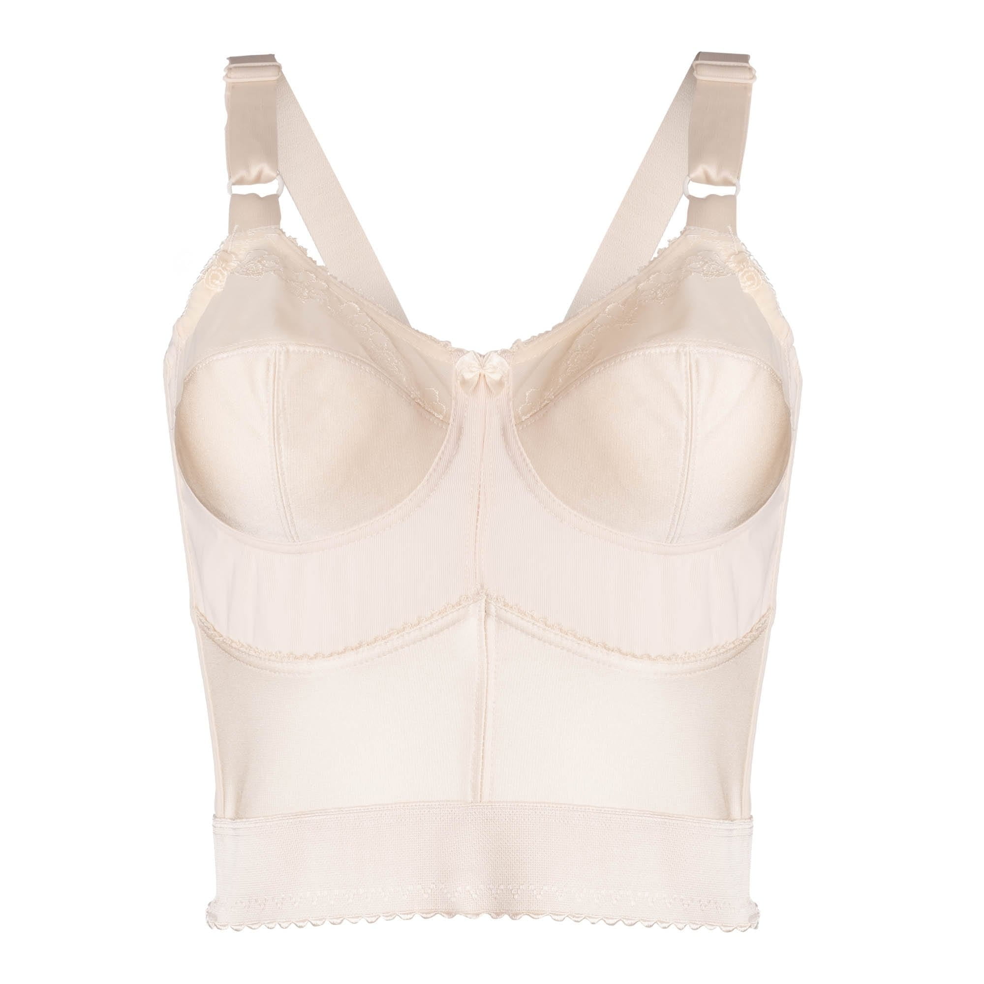 Style 7808 | Embroidered Soft Cup Long Line Bra - Fawn - Walmart.com