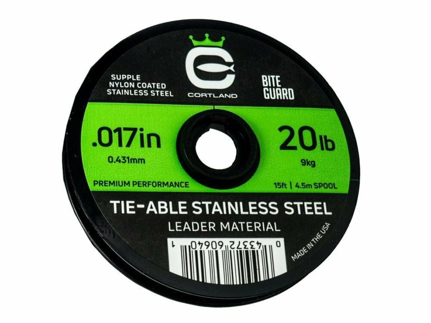Cortland Tie-Able Nylon Coated Stainless Steel .017" 20lb 15ft/4.5m ...