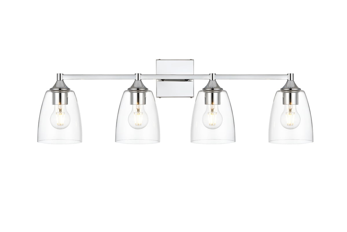 Coruscate 4 Light Bath Sconce in Chrome and Clear - Walmart.com