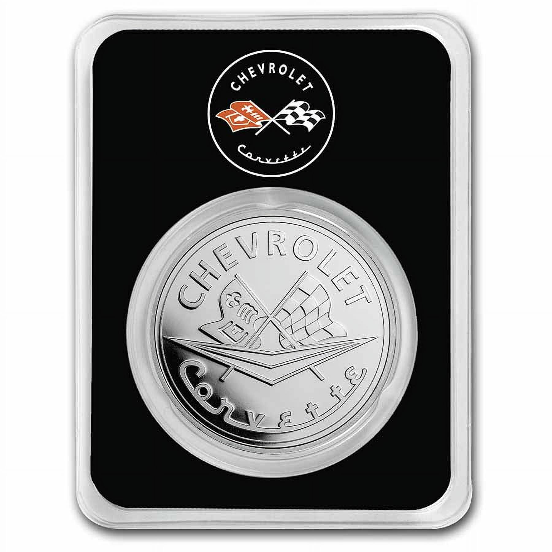 Corvette 1 oz Silver Classic Emblem Flags & Script w/ TEP - Walmart.com