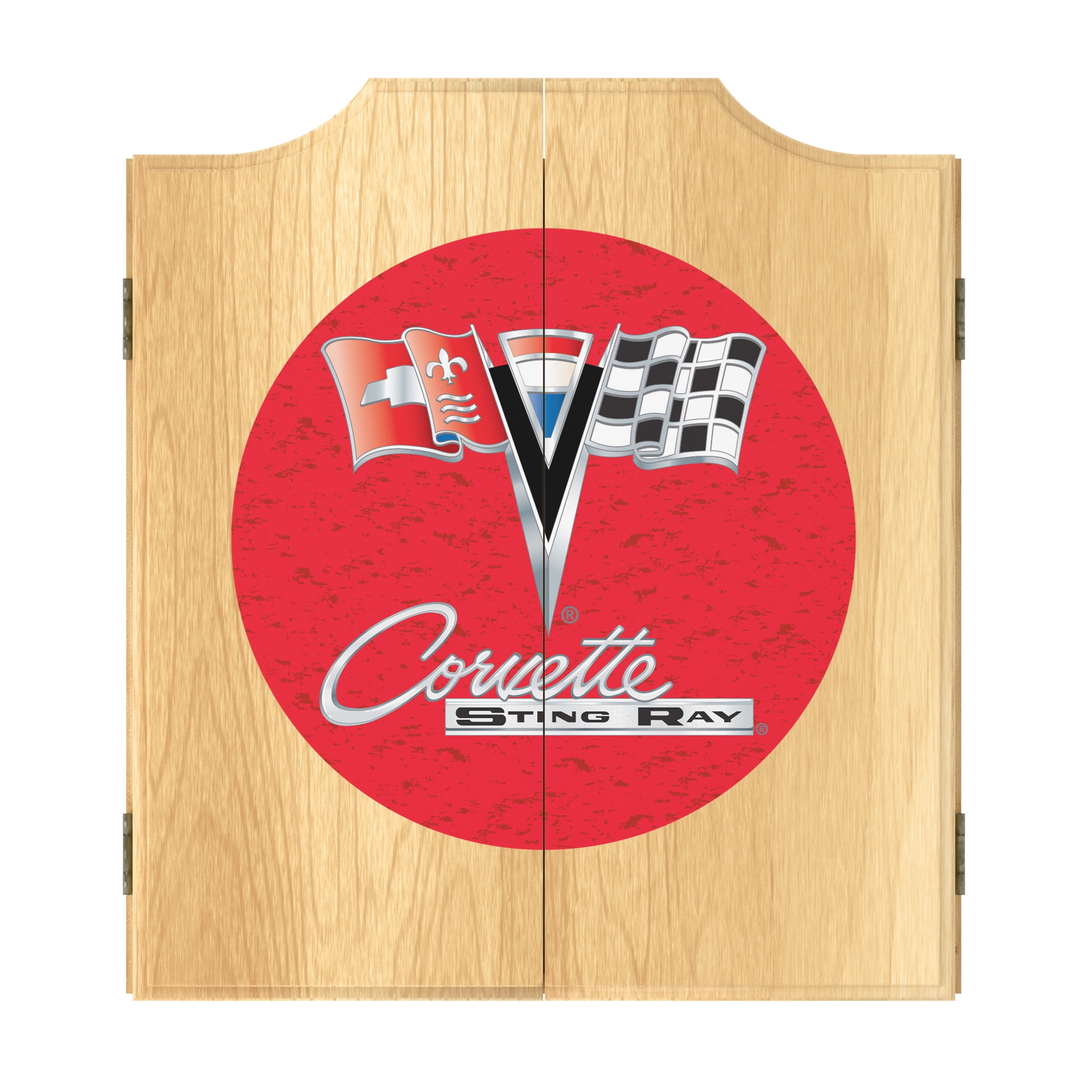 Corvette C2 Red Dart Board Cabinet Set with 6 Steel Tip Darts - Walmart.com