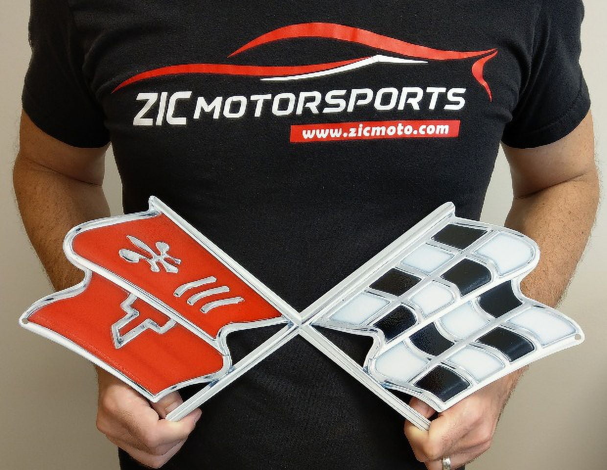 Corvette C3 Stingray Crossed Flag Wall Emblem Flat Steel Art Sign ...