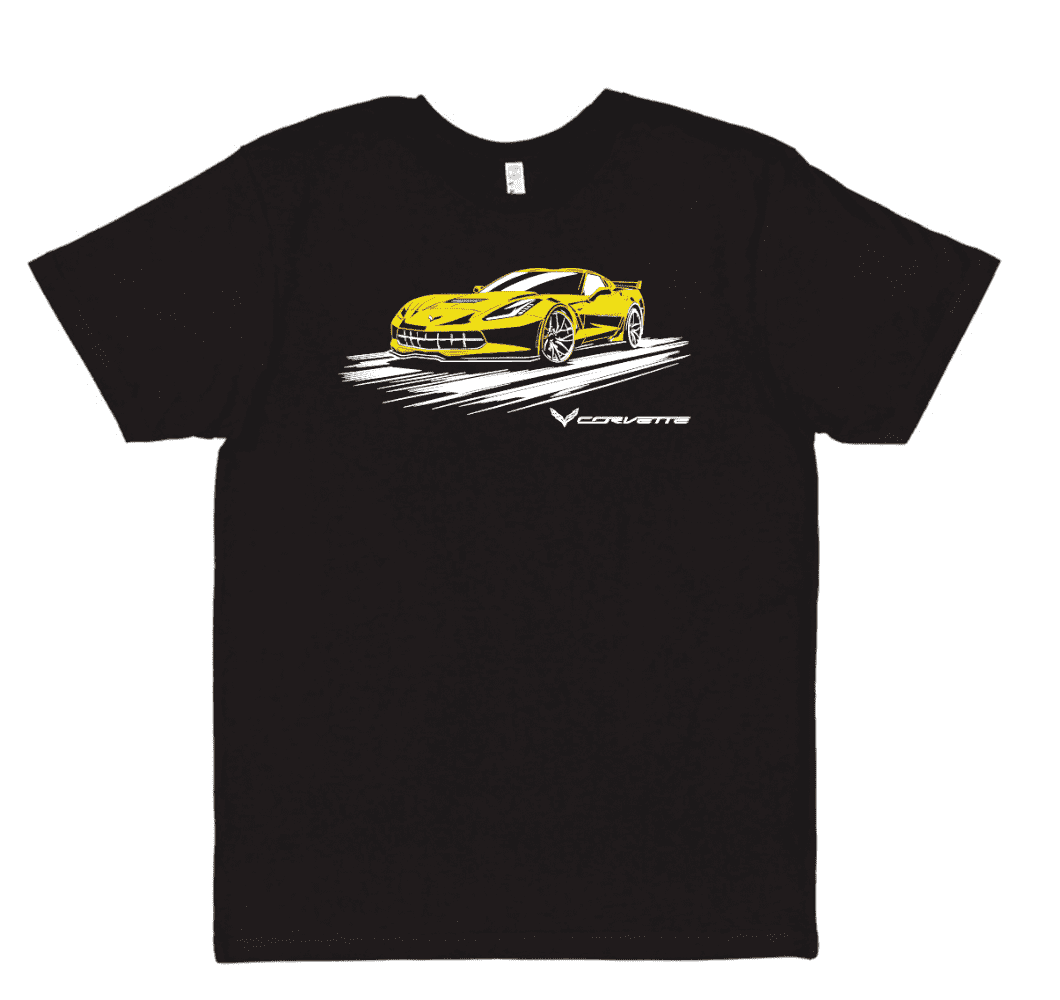 Corvette C7 Graphic T Shirt - Yellow XL - Walmart.com