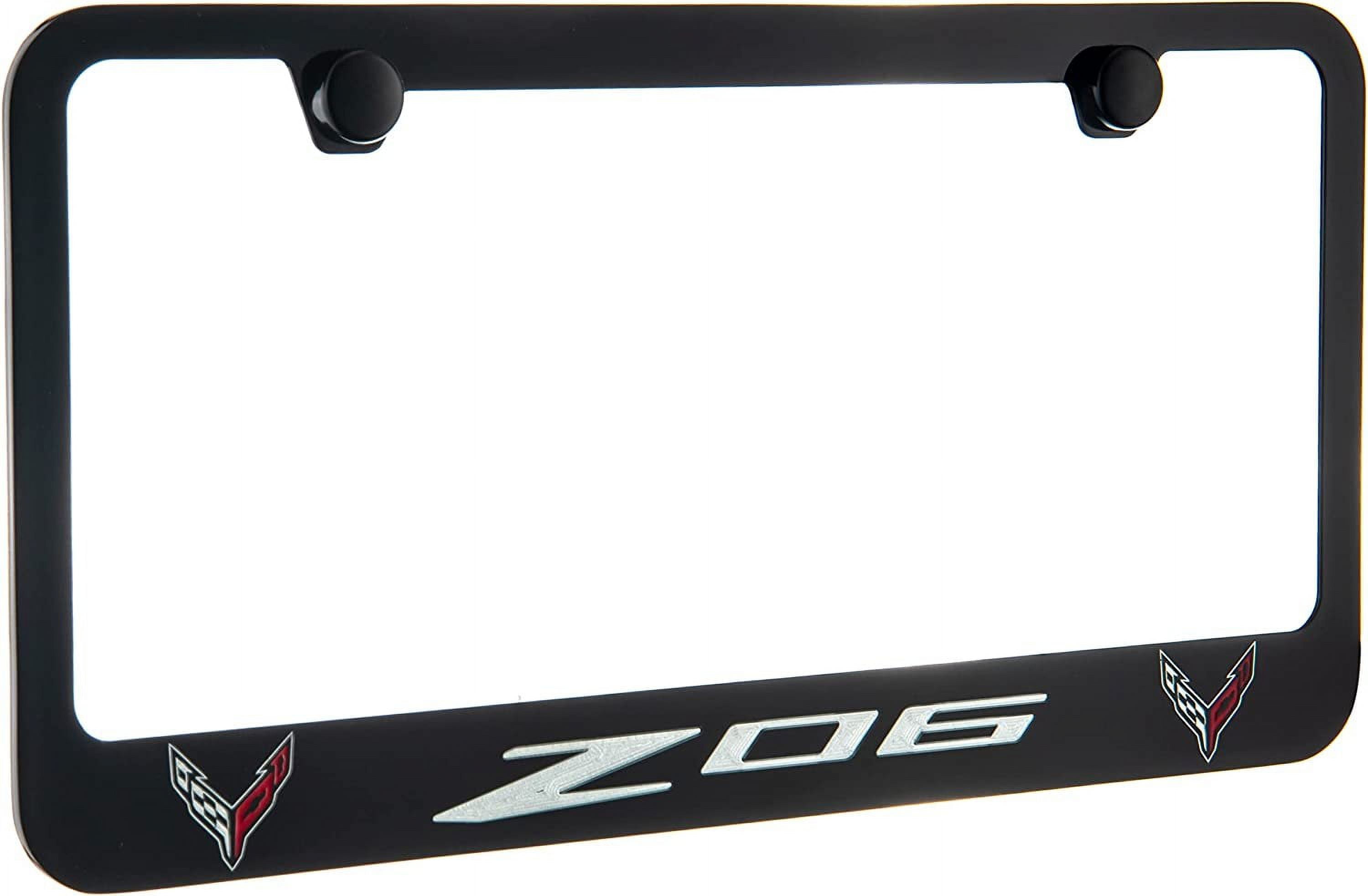 Corvette C8 Z06 2 Logo Black License Plate Frame - Walmart.com