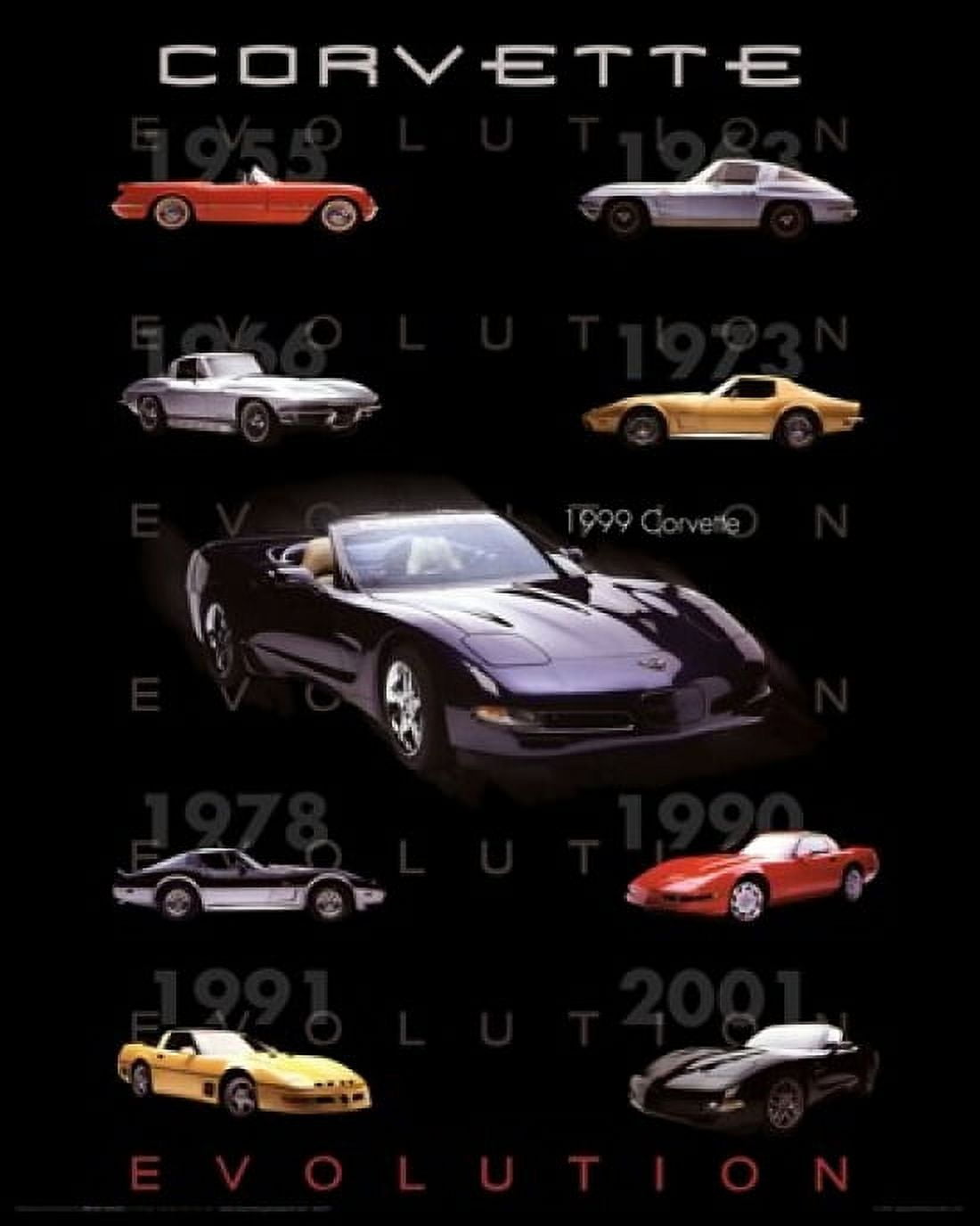 Corvette Evolution Laminated Poster (16 x 20) - Walmart.com
