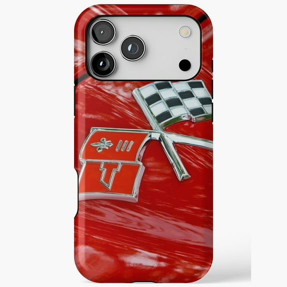 Corvette Flags On Red Design iPhone Case 17 through 11 Pro Max ...