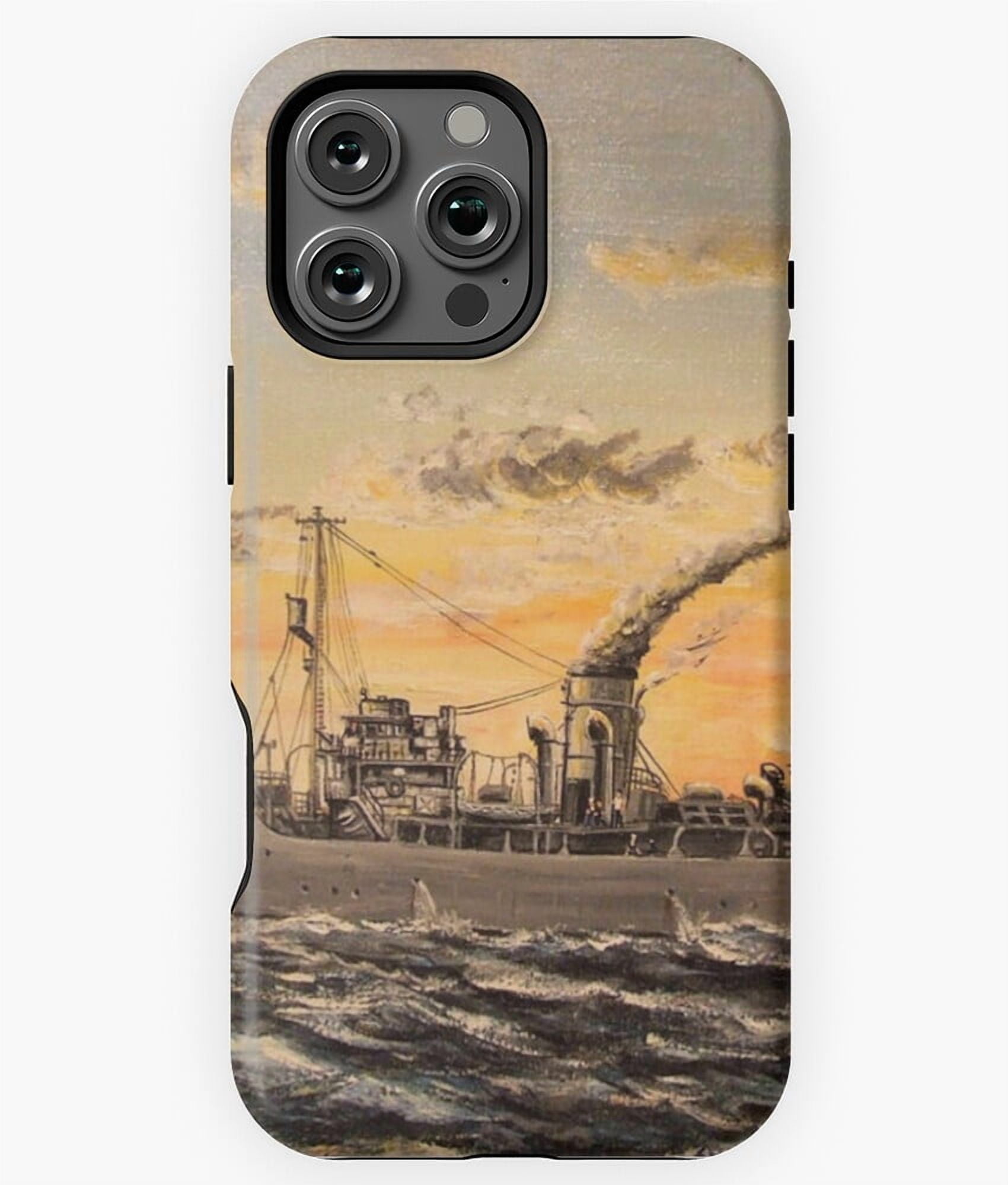 Corvette K63 Warship in Arctic Sea Phone Case for iPhone 16 15 14 13 12 ...