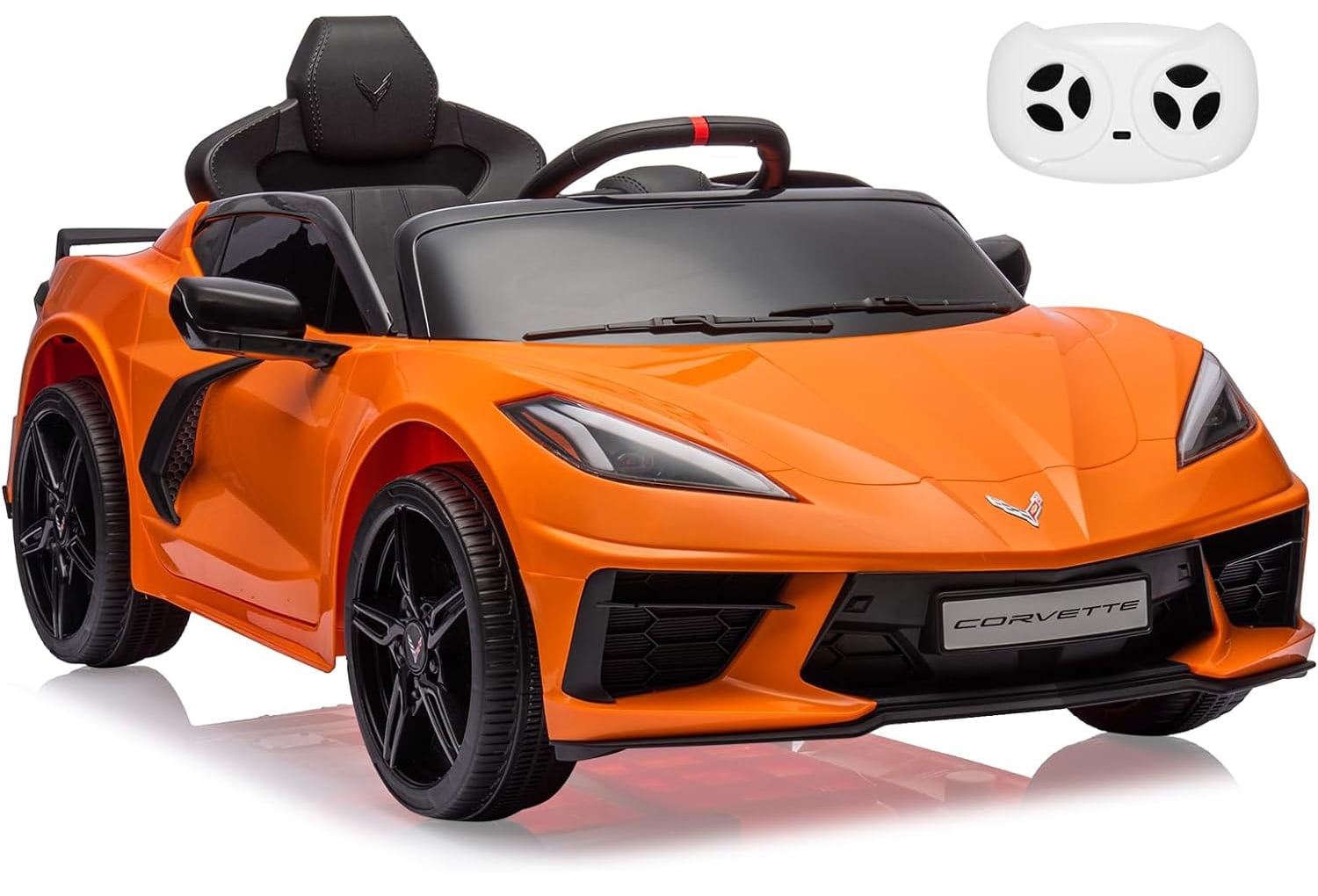Corvette Licensed 12V Kids Ride on Car with Remote Control, Battery ...