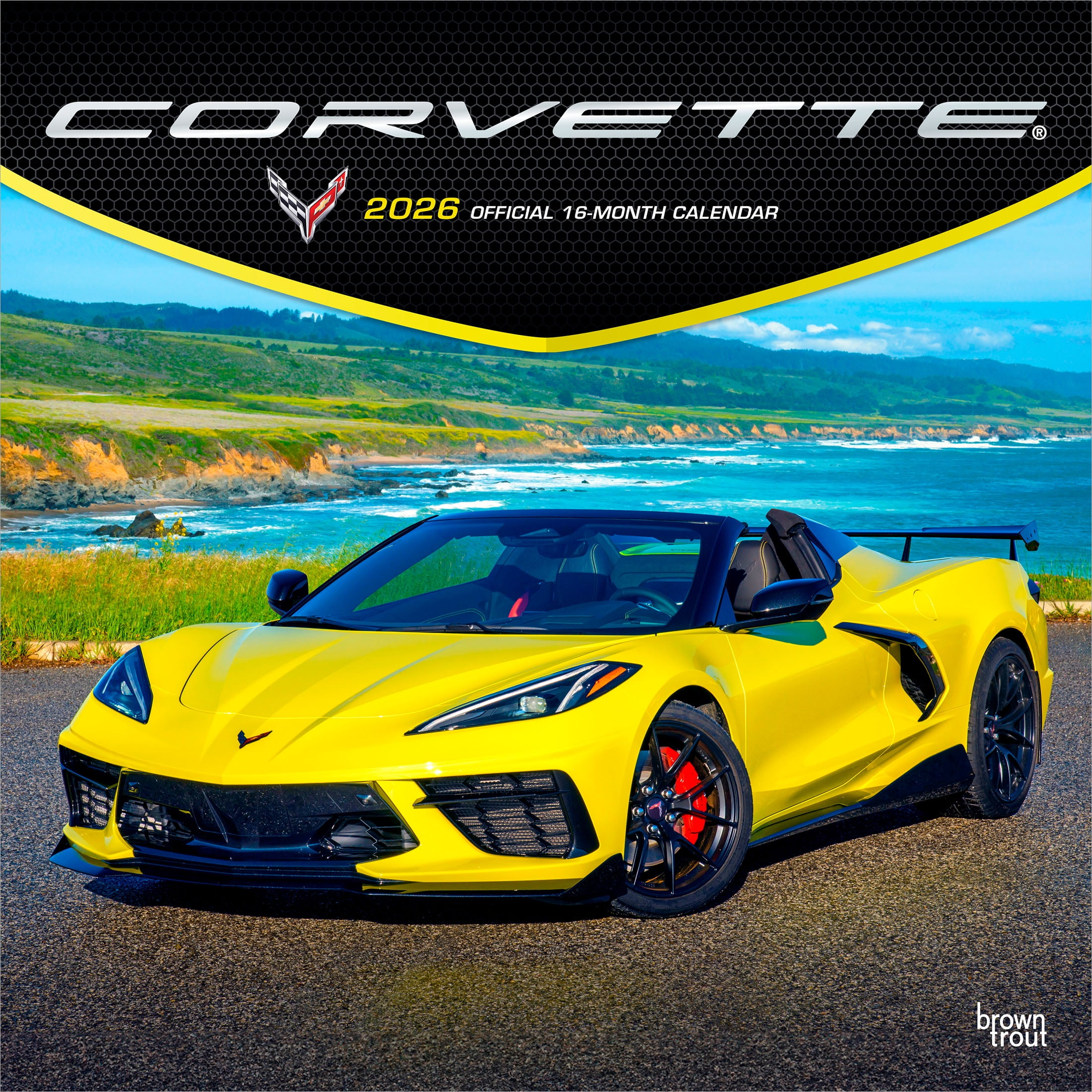 Corvette OFFICIAL | 2026 12x24" (Hanging) Square Wall Calendar | Plastic-Free - Walmart.com
