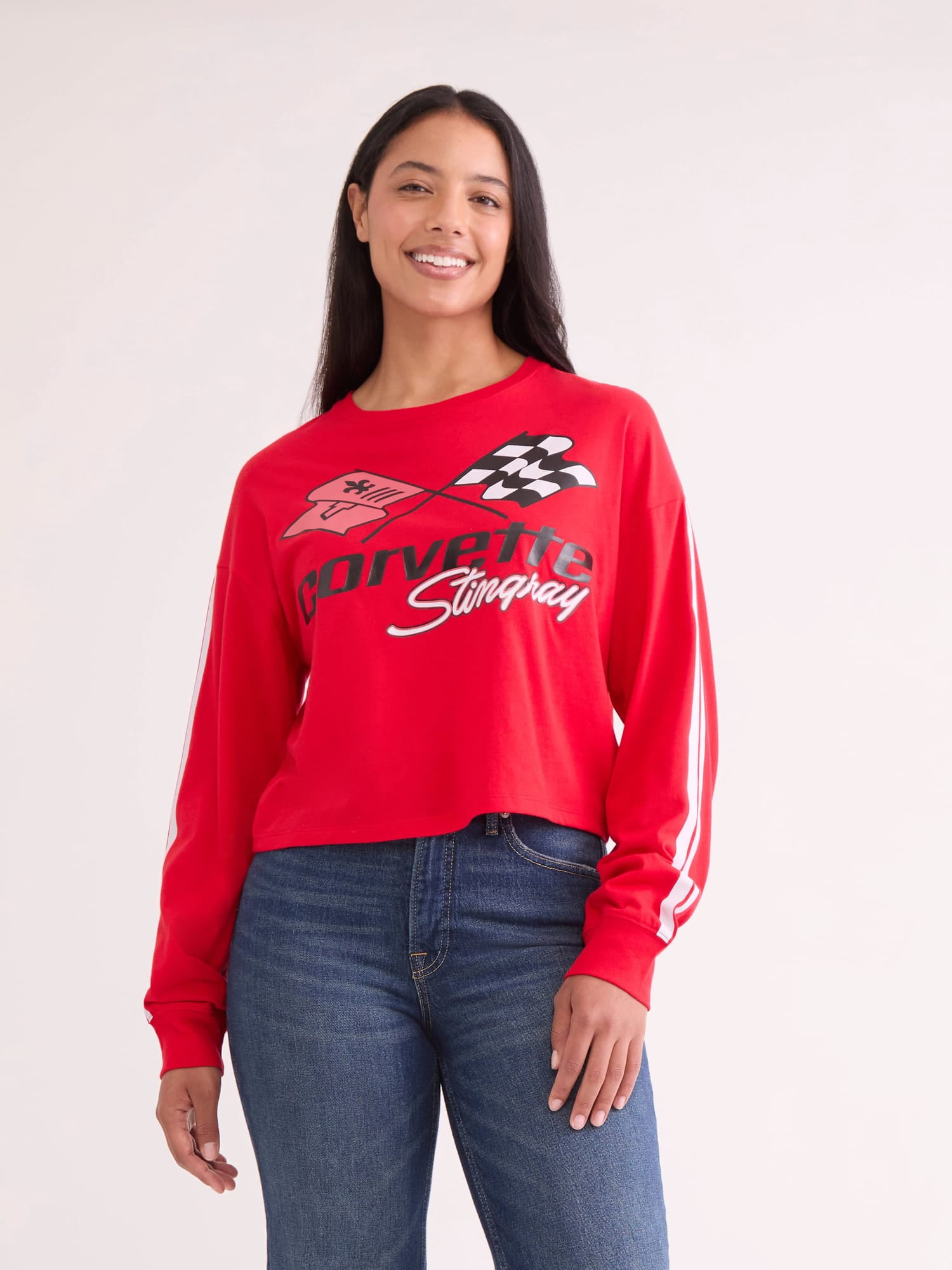 Corvette Stingray Women's Graphic Tee with Long Sleeves, Sizes XXS-XXL ...