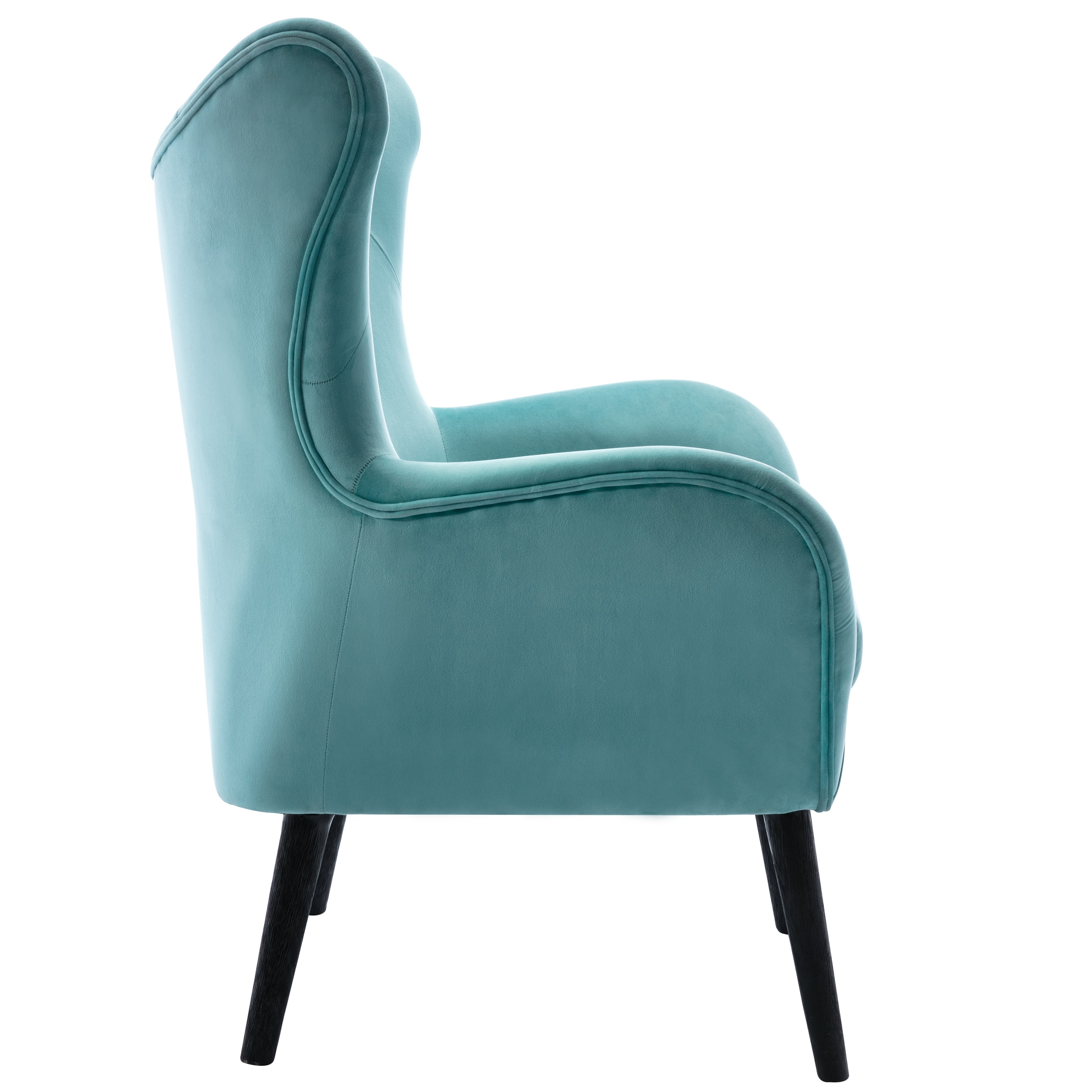 Corvus Cumbria Wingback Mid-century Velvet Arm Chair Accent Chairs Cyan ...