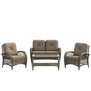 Better Homes & Gardens Bellamy 5 Piece Outdoor Chat Set with Firepit - Walmart.com