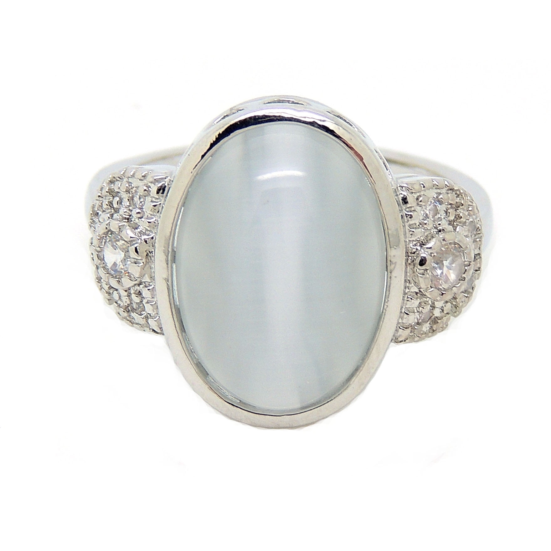 Cory Statement Ring Women Oval Fire Opal White Gold Plated Ginger Lyne ...