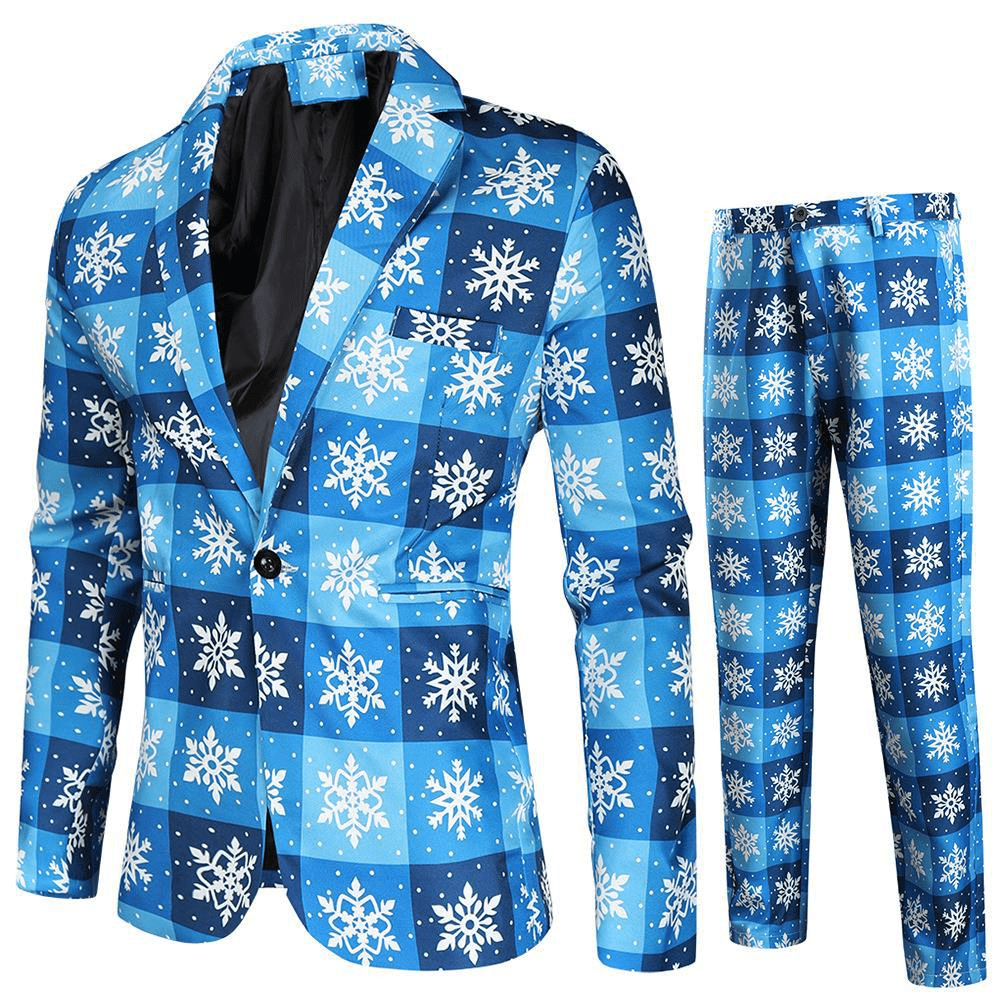 Cos-Animefly Mens Christmas Jacket Funny Xmas Tree Snowman Printed One ...