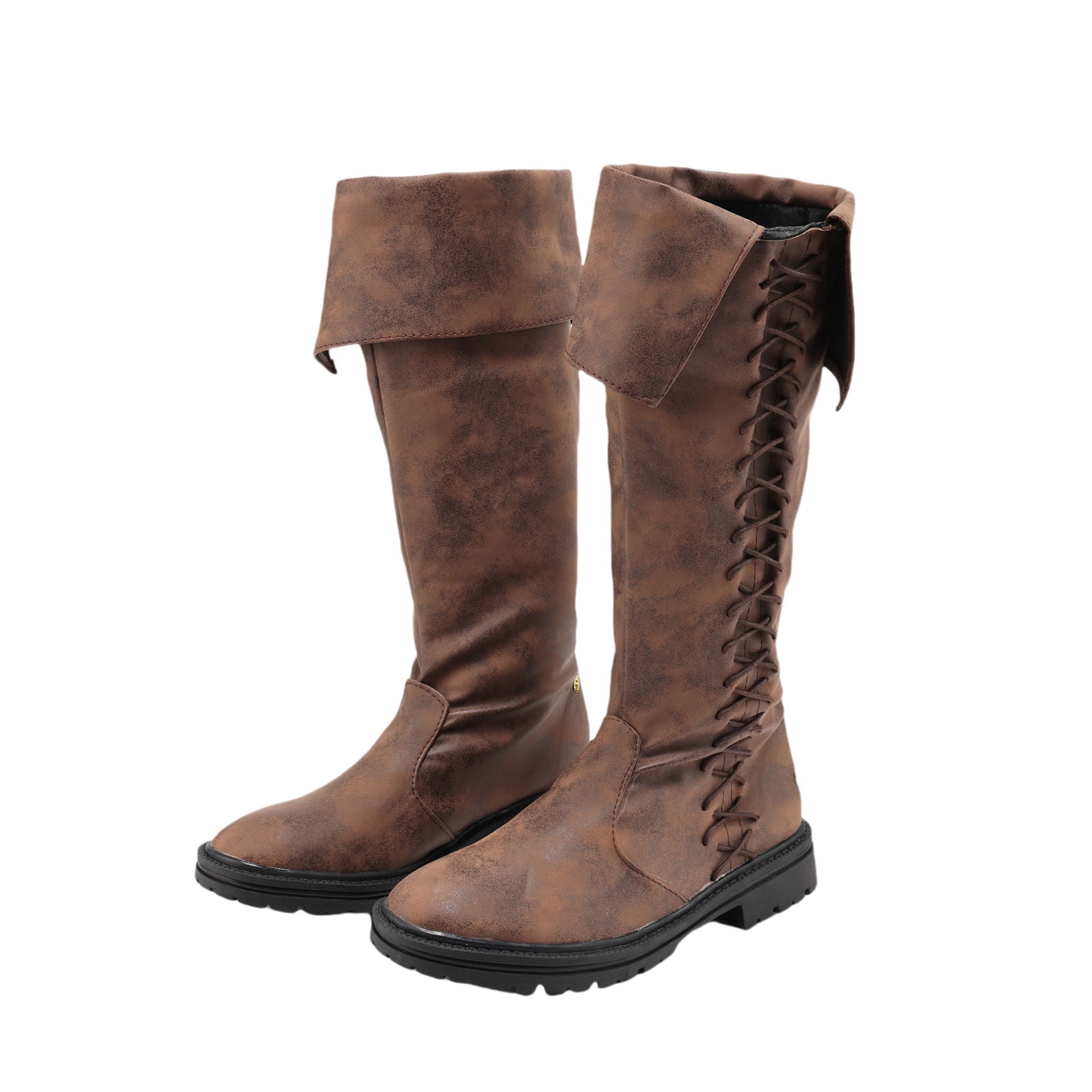 Cos-Animefly Vintage Medieval Viking Leather Boots Men's Knight Boots ...