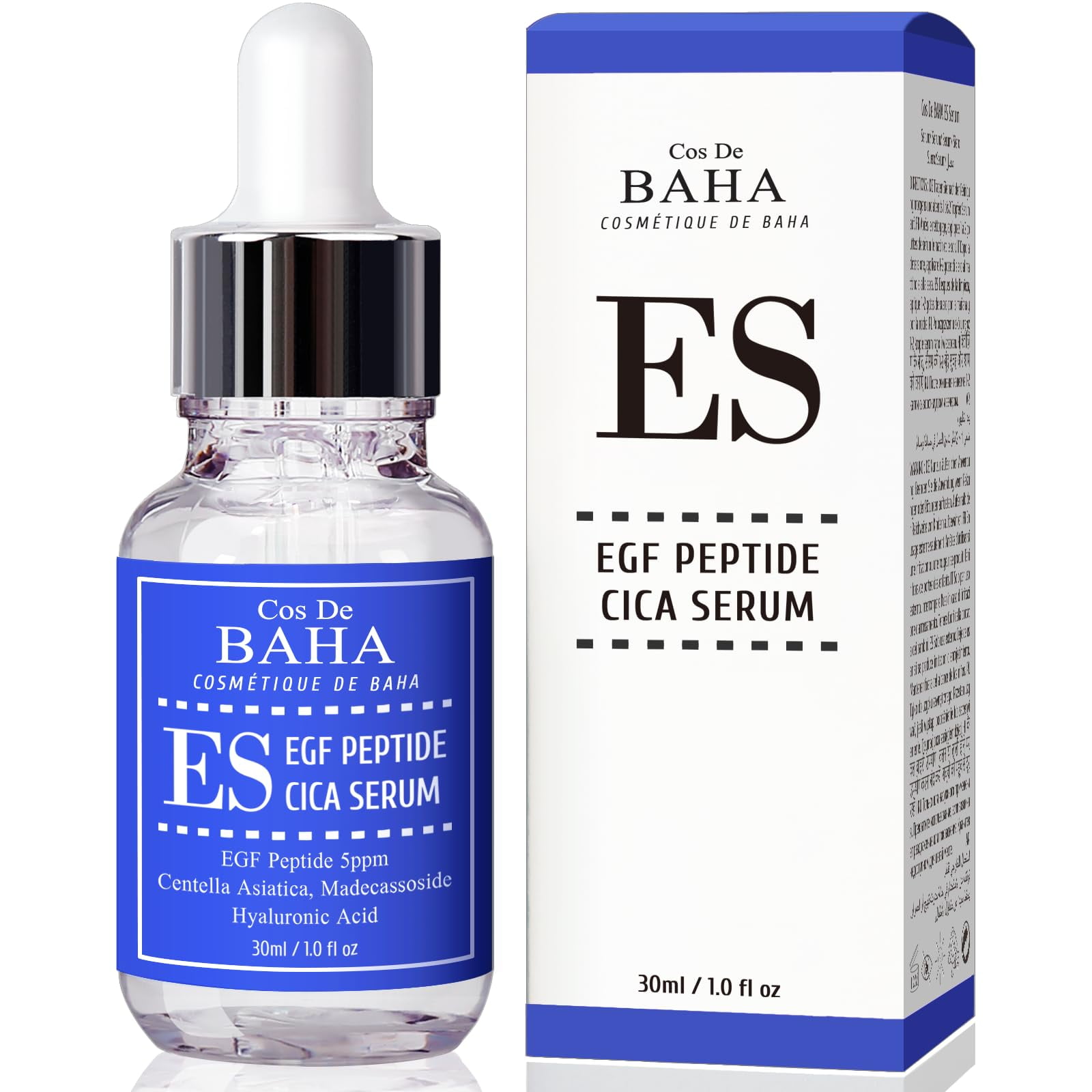 Cos De BAHA EGF Peptide-Enriched Facial Serum - Hydrating & Soothing Formula with Cica ...