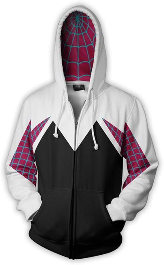 Cos Spider Gwen Superhero 3D Style Zipper Hooded Sweatshirt/Unisex ...