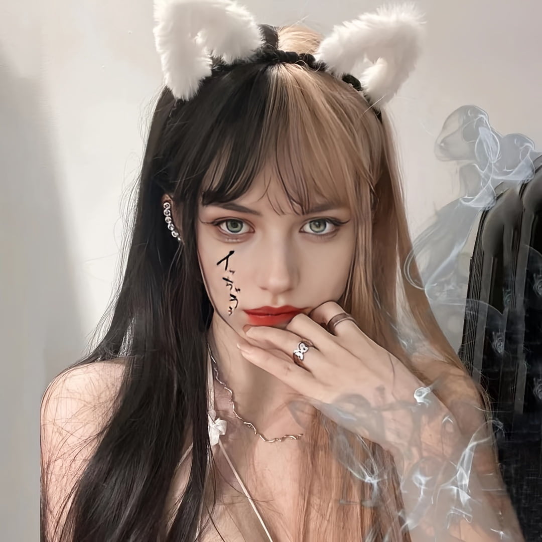 Cos Yin and Yang Hair Wig with Bangs - Long Straight Full Wig for ...