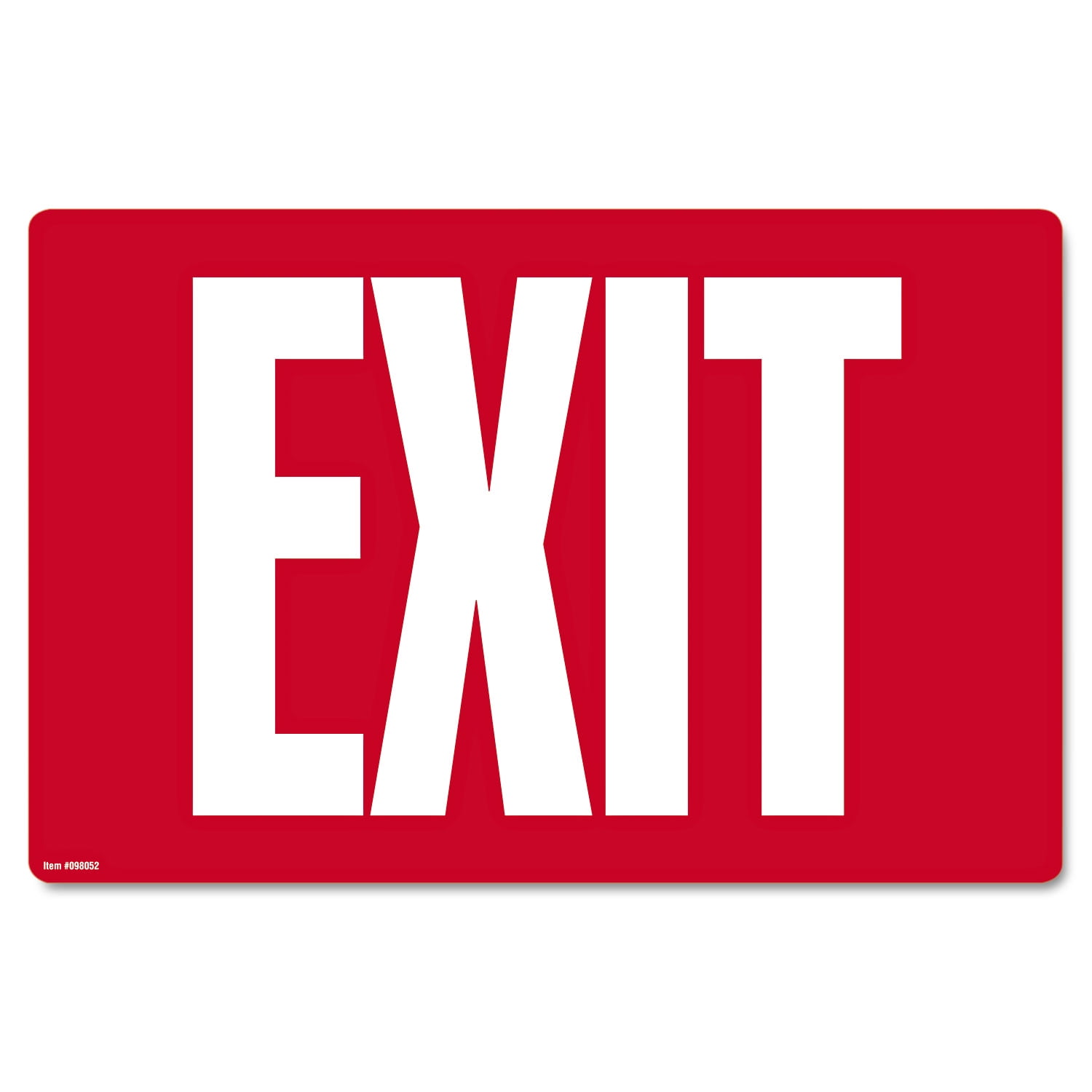 Cosco 12x8 Red Glow-in-the-Dark Emergency Exit Sign for Business Safety ...