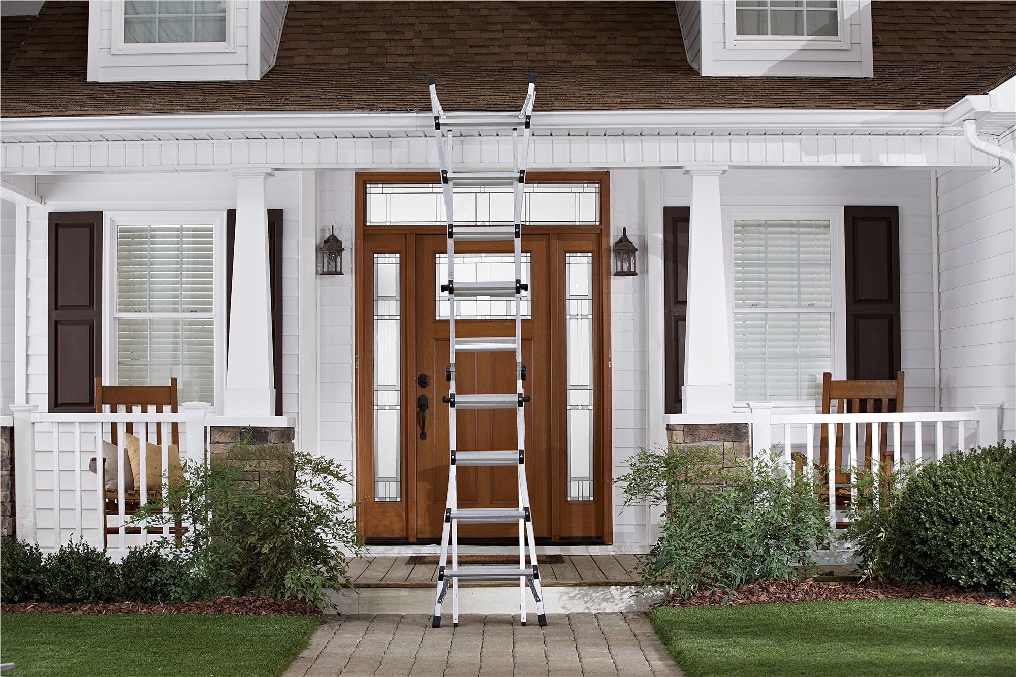 Cosco 18 Ft. Aluminum 5-In-1 Multi-Position Ladder with 300 Lb. Load ...