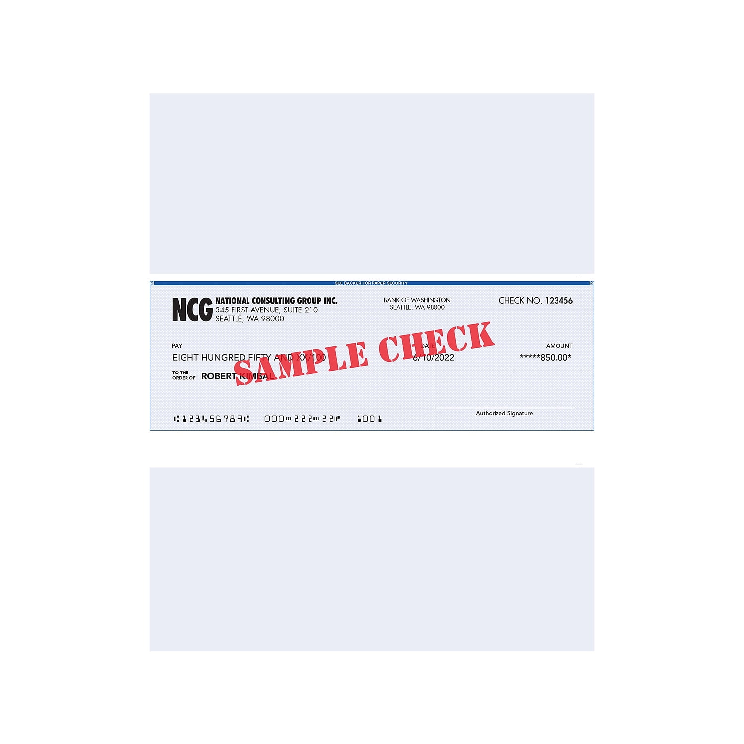 Cosco Business Security Check, 8.5 x 11, Blue, 500 Sheets, 11 Security ...