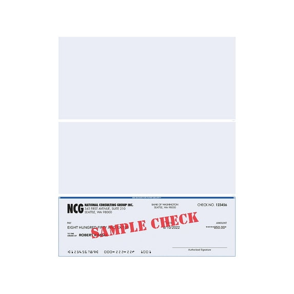Cosco 8.5" x 11" Business Security Check On Bottom Blue 500 Sheets/Pack ...