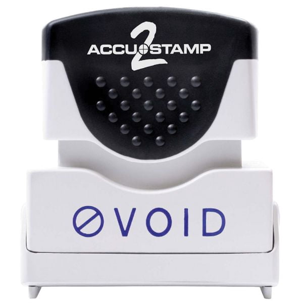Cosco ACCUSTAMP2 Pre-Inked Shutter Stamp, Blue, VOID, 1 5/8 x 1/2 ...