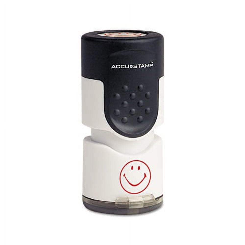 Cosco Pre-inked Red Ink Smiley Face Round Stamp - Walmart.com