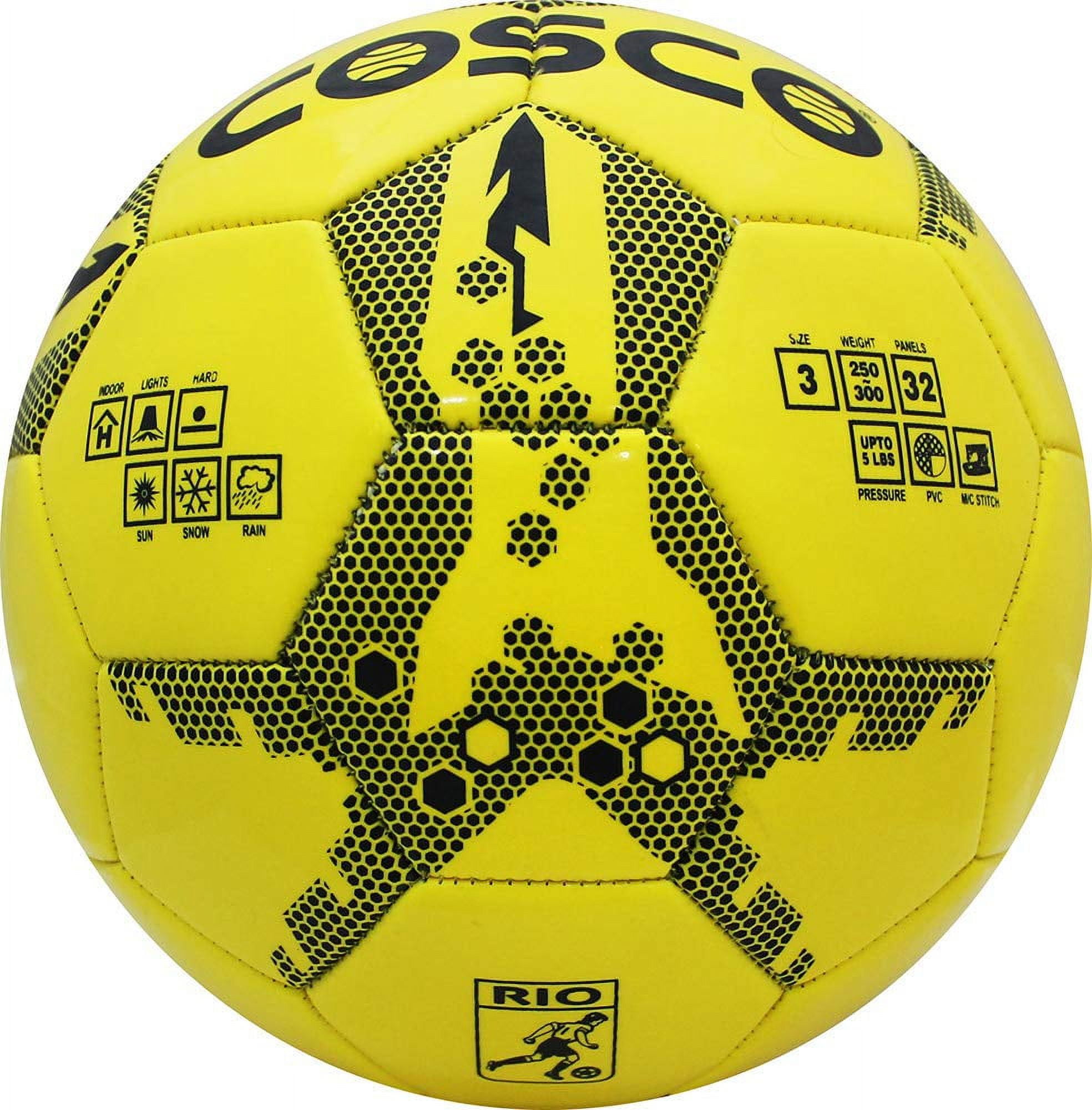 Cosco RIO Football Size 3 | Pack Of 1, Yellow & Black | Outer Material ...
