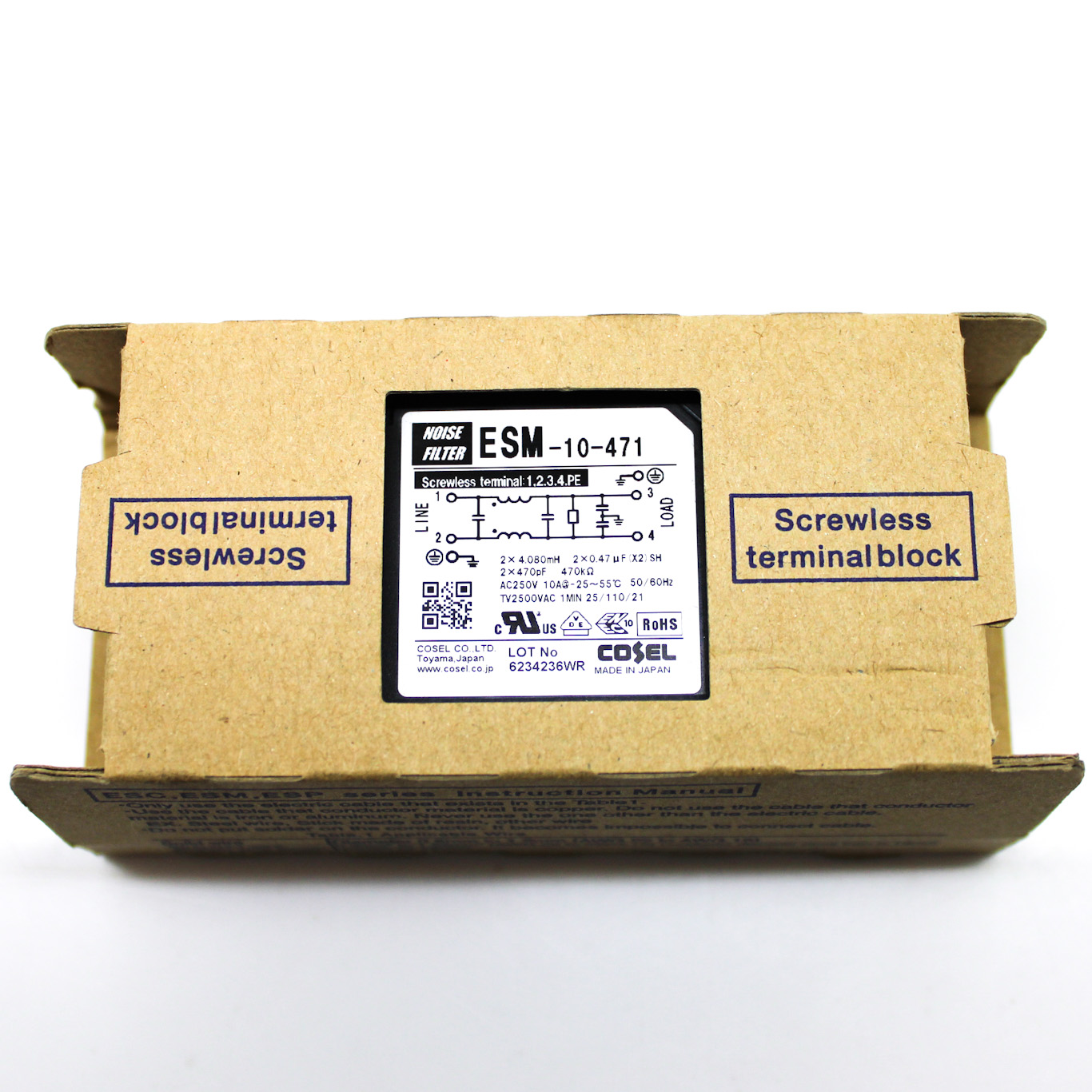 Cosel Single Phase ESM Series 10A 250VAC Single Stage Terminal Block ...